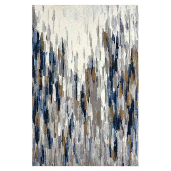 Abani Porto Grey 4 ft. x 6 ft. Contemporary Polypropylene Area Rug ...