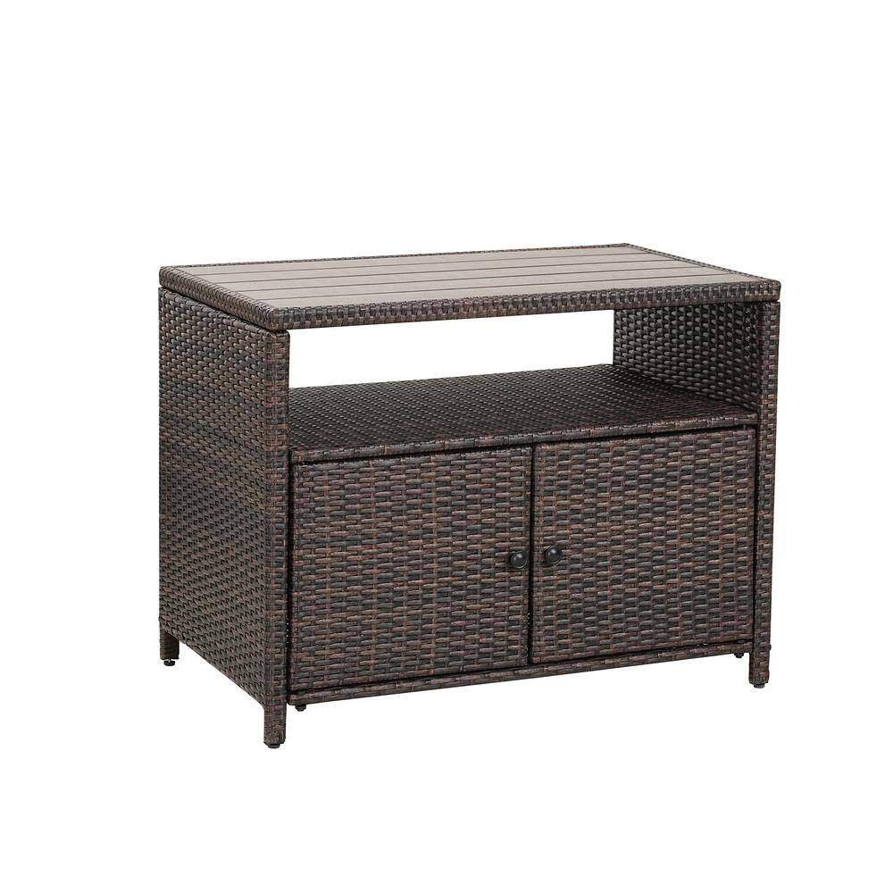 Black Outdoor Tea Cabinet Crafted with A Stainless Steel Metal Frame ...