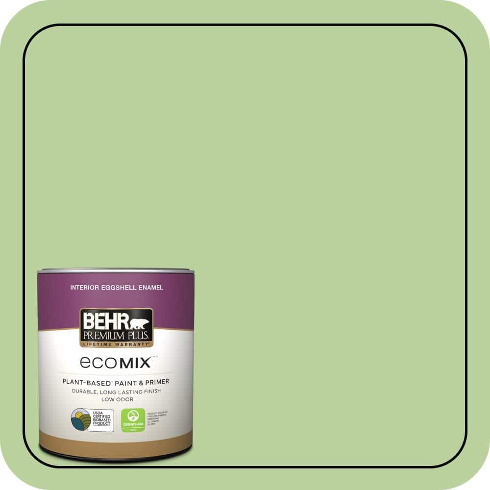 BEHR PREMIUM PLUS 1 qt. #P380-4 Four Leaf Clover Eggshell Enamel EcoMix ...