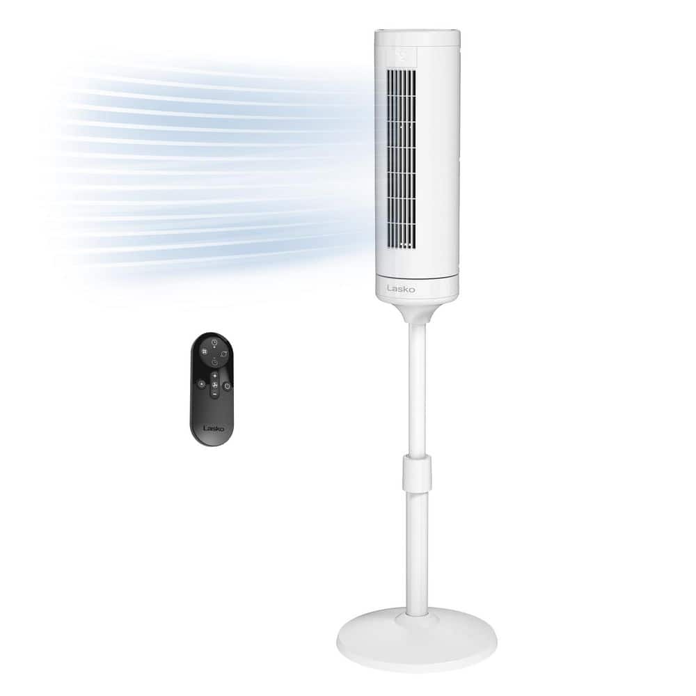 Lasko Rise 54 in. 8-Speed Adjustable Oscillating Pedestal Tower Fan in ...