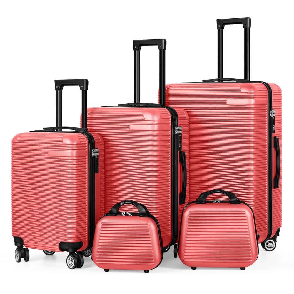 Hikolayae Luggage 5-Piece Sets, Horizontal Stripe Luggage Set with ...