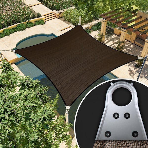 COLOURTREE Super Ring 16 ft. x 24 ft. Sun Shade Sail with Hardware Kit ...