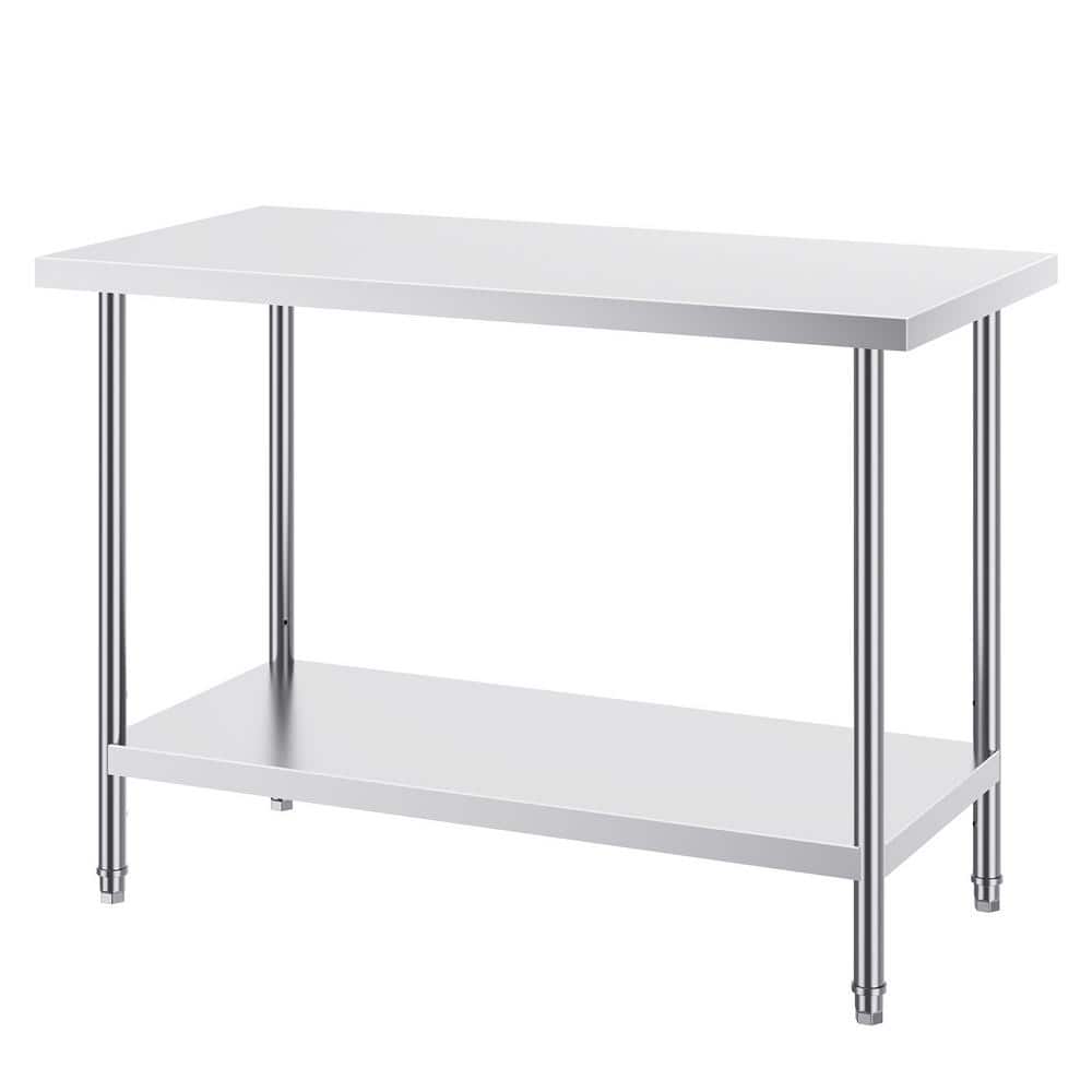 SVOPES Stainless Steel Kitchen Prep Table 24 x 48 x 34 in. 800 lbs ...