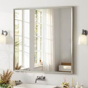 ACEGOSES 24 in. W x 36 in. H Modern Beveled Aluminum Frame Rectangular ...