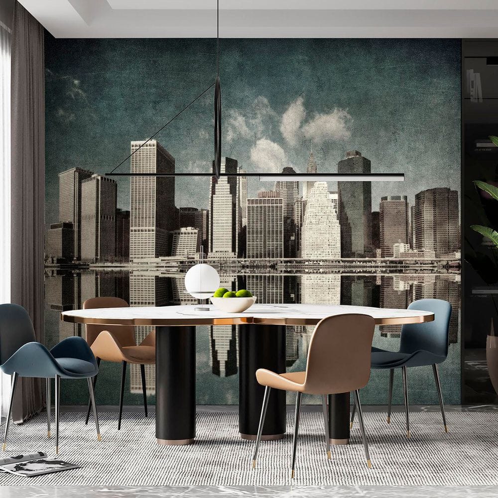 Veer Decor City Skyline Reflections Wall Mural 8253-BX - The Home Depot