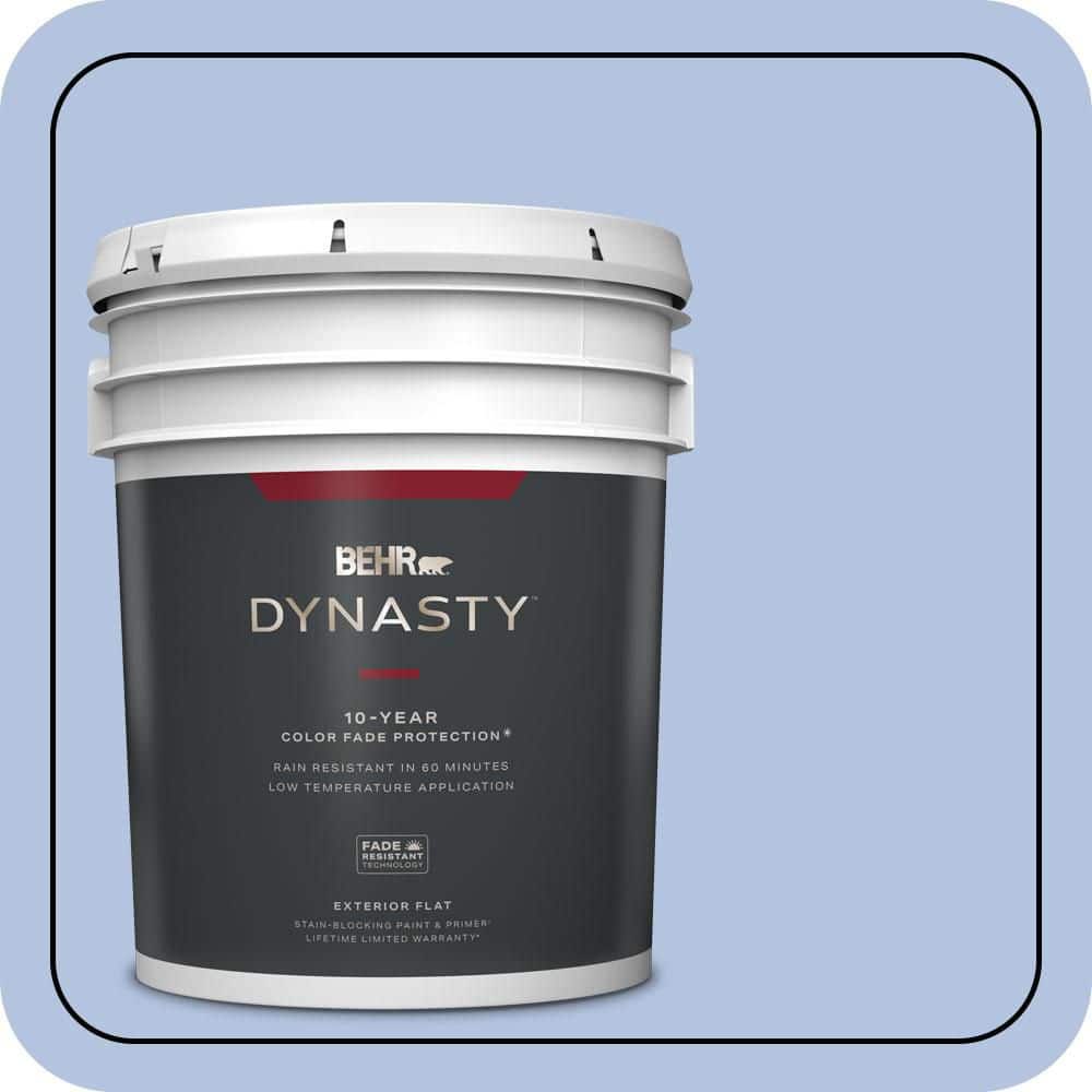 BEHR DYNASTY 5 gal. #600C-3 Periwinkle Bud Flat Exterior Stain-Blocking ...