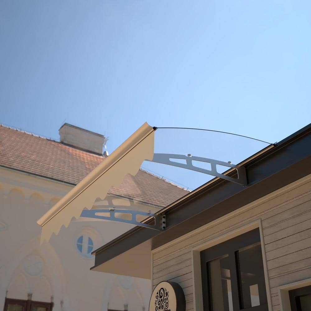 Tatayosi 47 in. W x 34 in. D Door Window Awning Canopy with Valance for ...