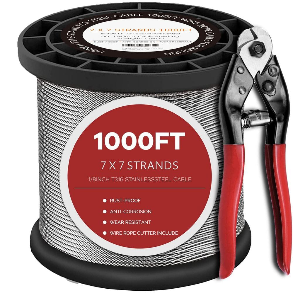 KIWDZFU 5.91 in. H x 8.27 in. W Silver T316 1000 ft. Stainless Steel ...