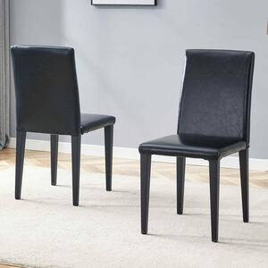 GOJANE Gray Faux Leather Upholstered Modern Style Dining Chair with ...