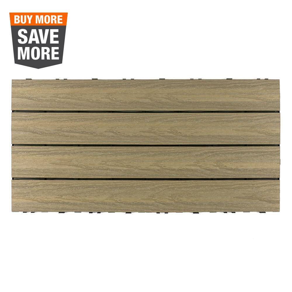 NewTechWood UltraShield Naturale 1 ft. x 2 ft. Quick Deck Outdoor ...