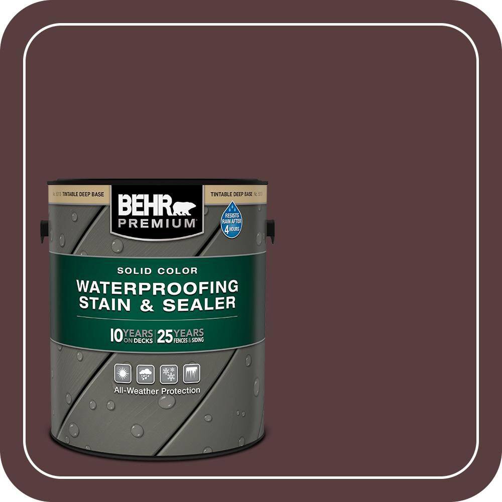 BEHR PREMIUM 1 gal. #PPU1-02 Divine Wine Solid Color Waterproofing ...