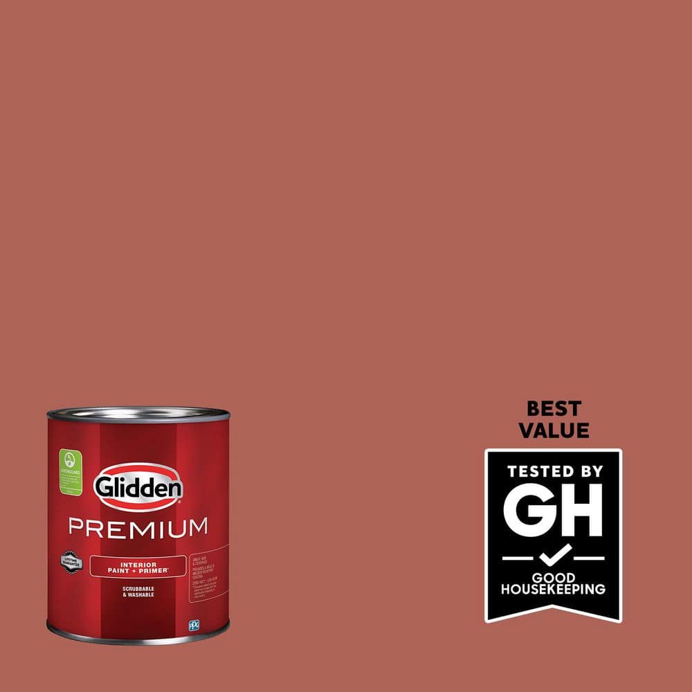 Glidden Premium 1 gal. PPG1065-6 Cinnabar Eggshell Interior Latex Paint ...