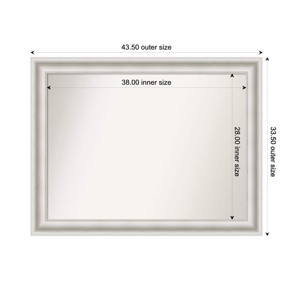 Amanti Art Parlor White 43.5 in. x 33.5 in. Custom Non-Beveled Recycled ...