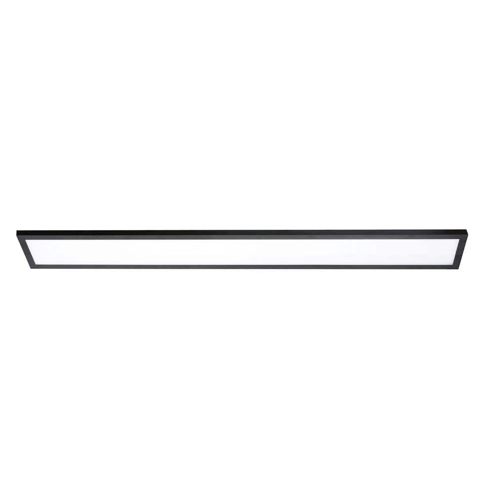 AFX Delgado 48 in. 45-Watt Modern Black Integrated LED Flush Mount with ...