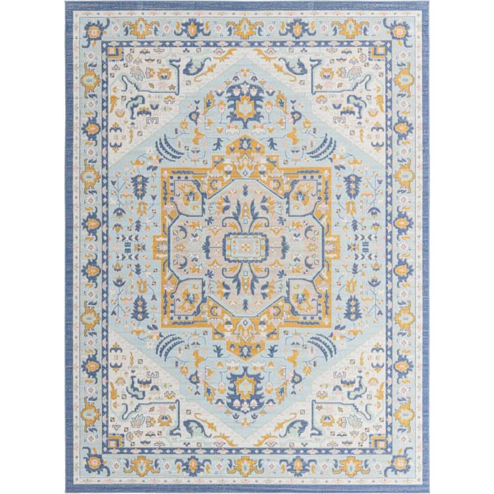 Unique Loom Whitney Milano Sky Blue 9 ft. x 12 ft. Area Rug 3154846 ...