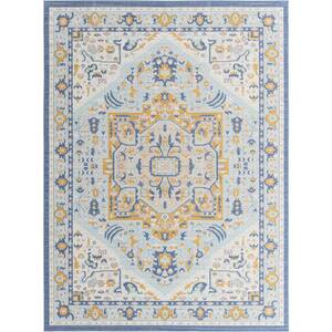 Unique Loom Whitney Milano Sky Blue 7 ft. 10 in. x 10 ft. Area Rug ...