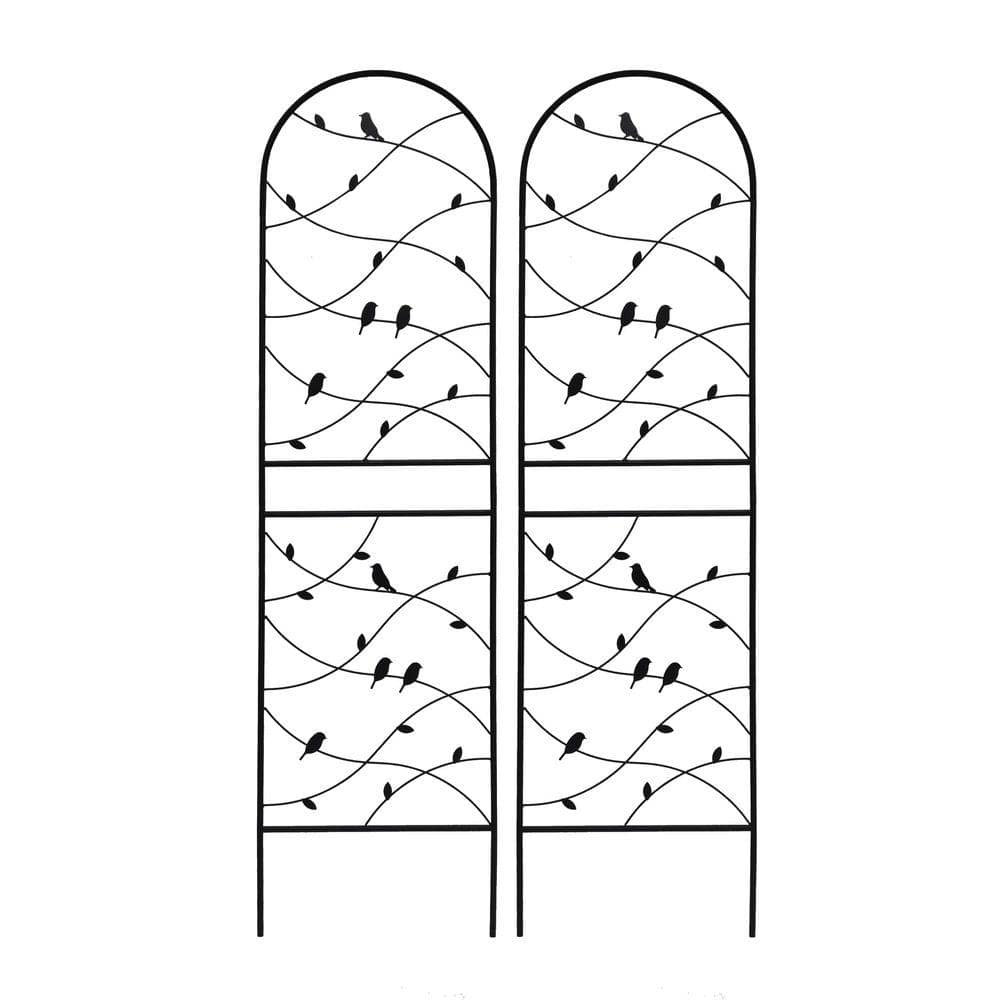 Jushua 2-Pack 71 in. x 19.7 in. Outdoor Metal Garden Trellis Rustproof ...