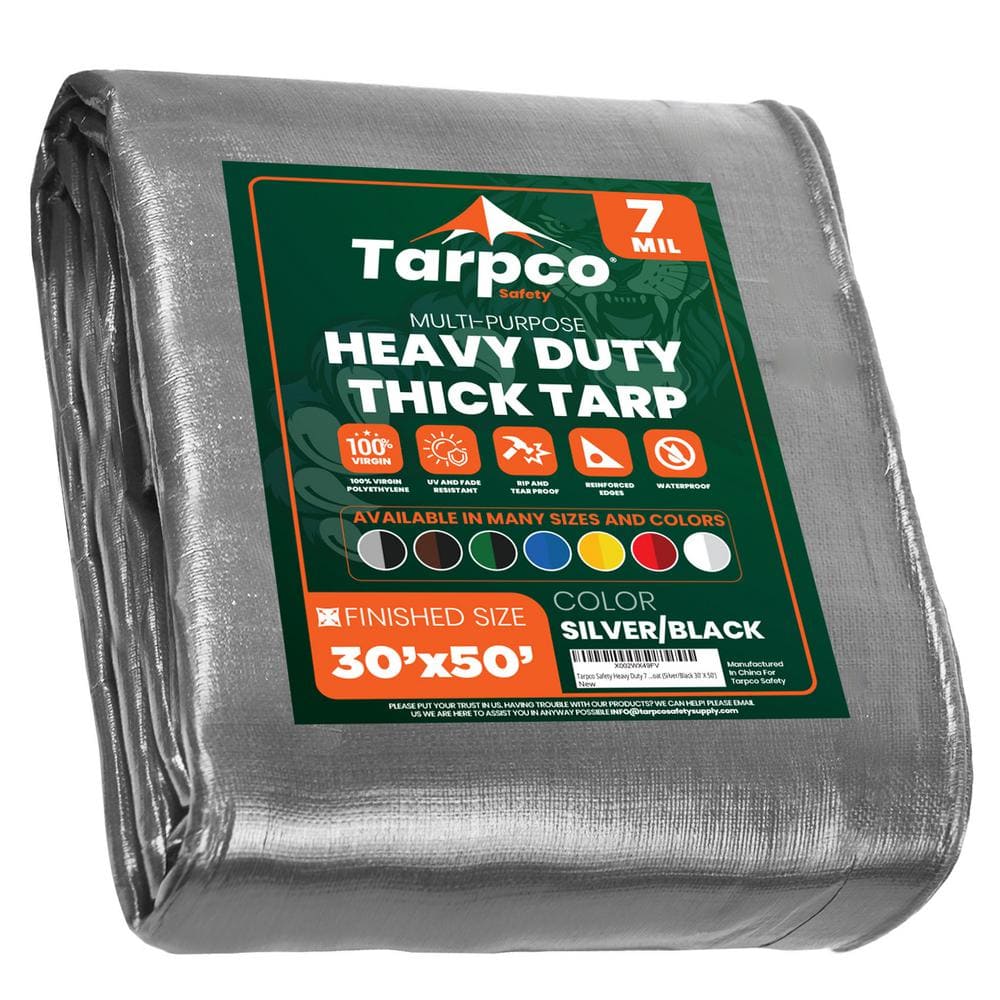 Reviews for TARPCO SAFETY 30 ft. x 50 ft. Silver/Black 7 Mil Heavy Duty ...