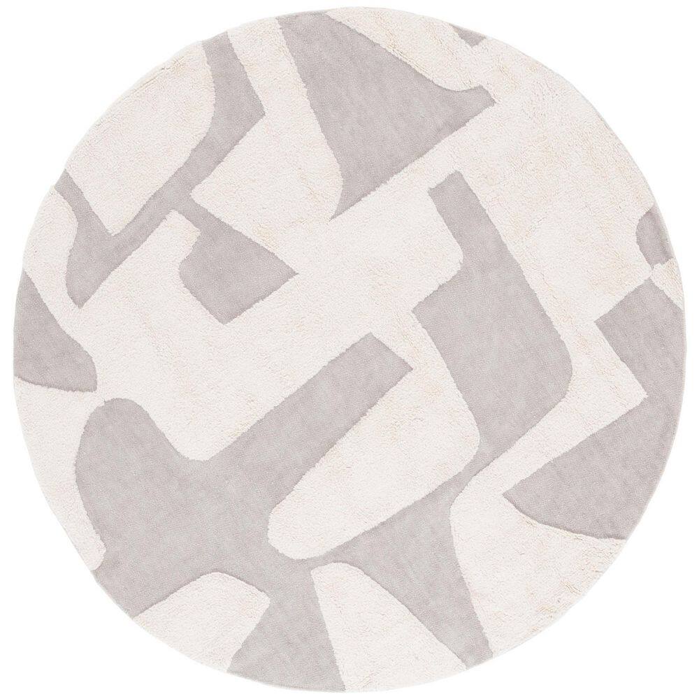 SAFAVIEH Casablanca Gray/Ivory 6 ft. x 6 ft. Gray/Ivory Geometric High ...