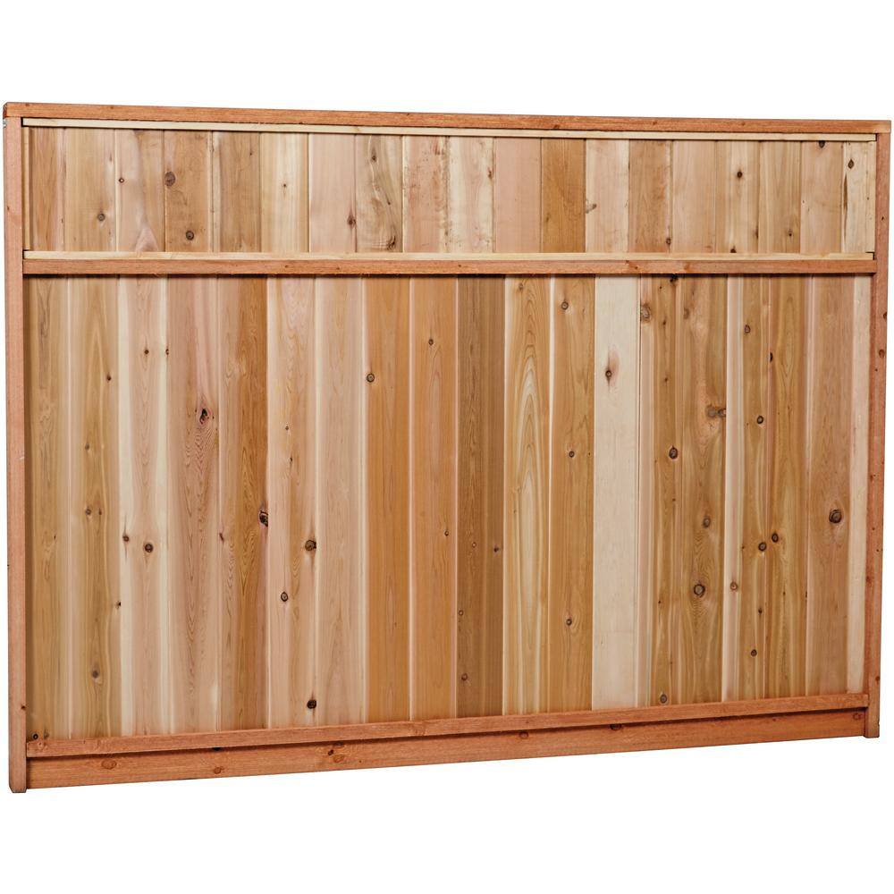 Have A ion About 6 Ft X 8 Ft Premium Cedar Solid Top Fence Panel With Stained SPF Frame 