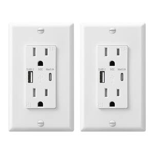 DEWENWILS USB Outlet with LED Night Light, Tamper-Resistant USB Wall ...