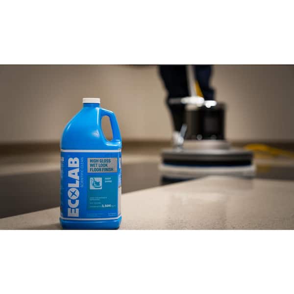 ECOLAB 1 Gal. High Gloss Wet Look Floor Finish Protects and Restores ...