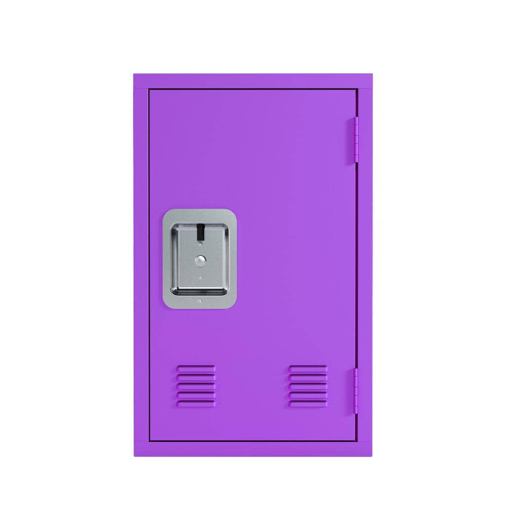 YOFE 1-Tier Steel School Locker in Purple, Detachable Compact Storage ...