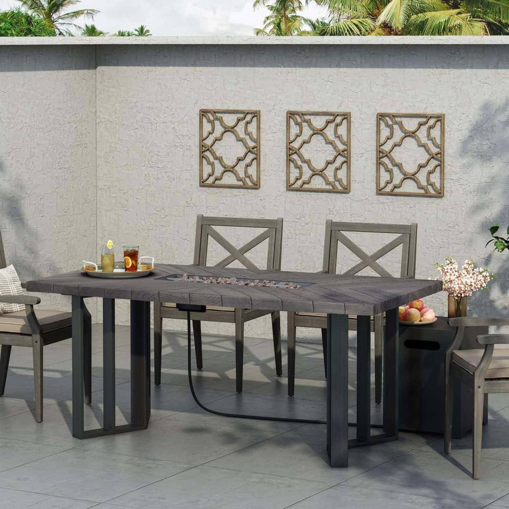 Zeus & Ruta 70 in. W x 30 in. H Outdoor Gray Pattern Rectangular 400000 ...