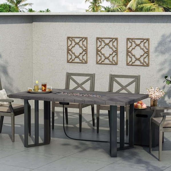 Zeus & Ruta 70 in. W x 30 in. H Outdoor Gray Pattern Rectangular 400000 ...