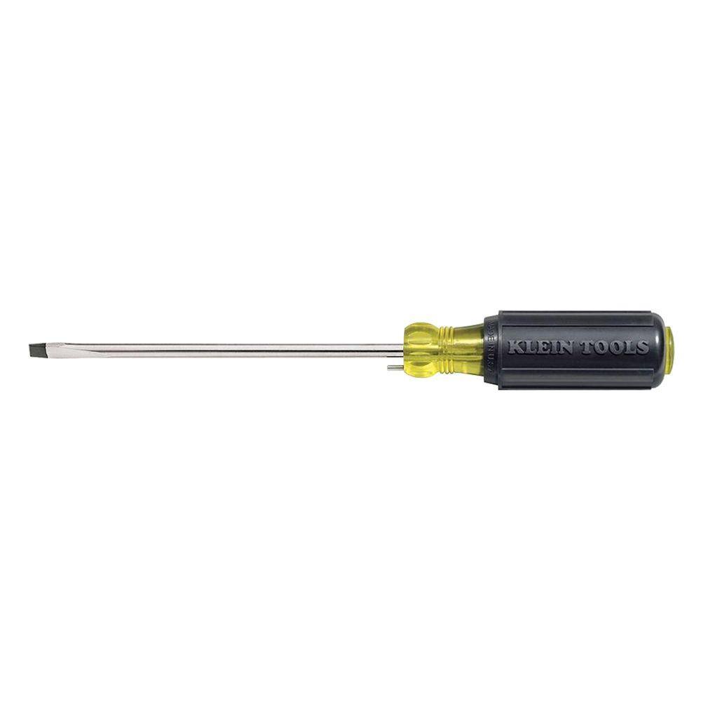 Klein Tools 1/4 in. Cabinet-Tip Wire Bending Flat Head Screwdriver with ...