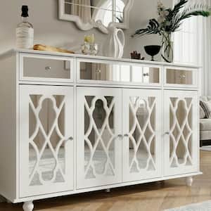 FUFU&GAGA White Wavy Paint Finish Floor-Standing Sideboard Cupboard ...