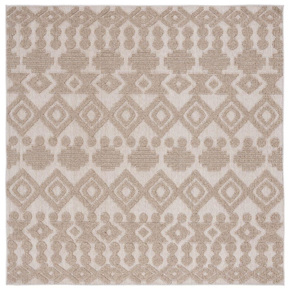 SAFAVIEH Global Beige/Brown 7 ft. x 7 ft. Square Diamond Dotted Indoor ...