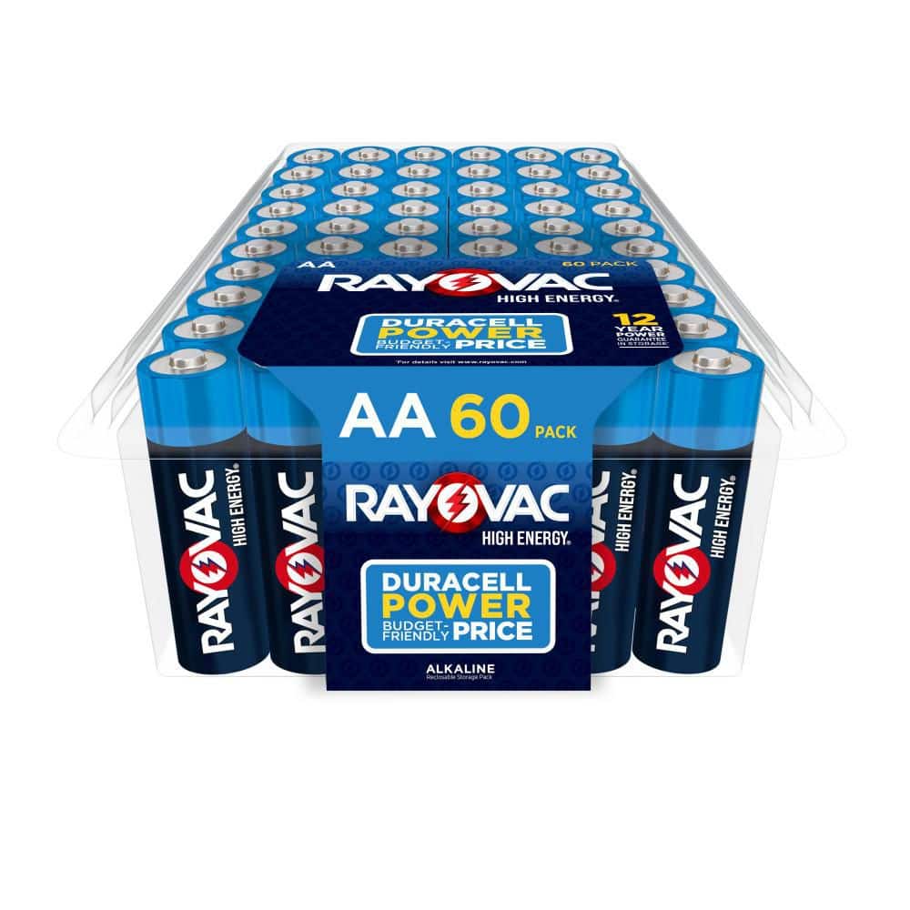Rayovac High Energy AA Batteries (60-Pack), Double A Alkaline Batteries ...