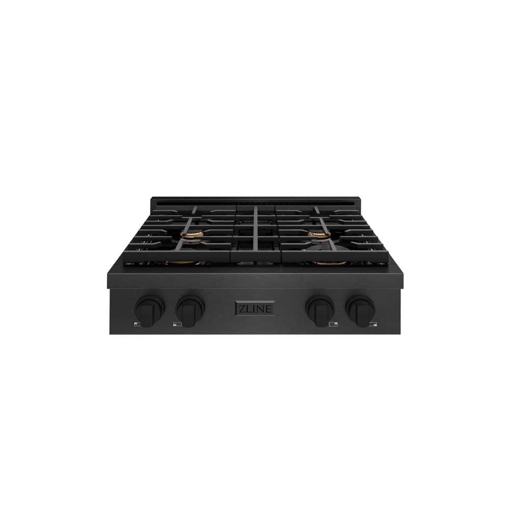 ZLINE Kitchen and Bath 30 in. Paramount Gas Rangetop with 4 Brass ...