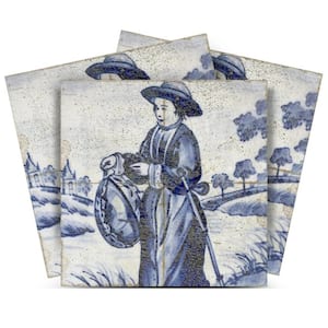 MI ALMA Blue and Light Steel Blue D200 4 in. x 4 in. Vinyl Peel and ...