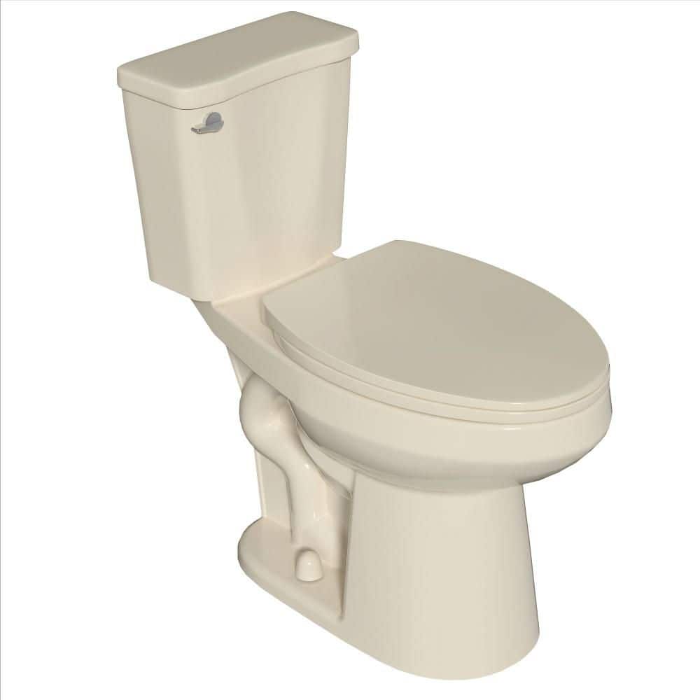 Kuomih 19 in. Two-Piece Elongated ADA Tall Toilet 1.28 GPF Single Flush ...