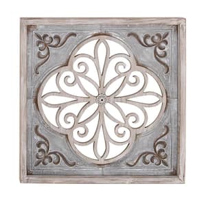 Litton Lane Metal Gray Scroll Wall Decor with Embossed Details 55472 ...