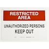 Brady 10 in. x 14 in. Aluminum Restricted Area Admittance Sign 40754 ...