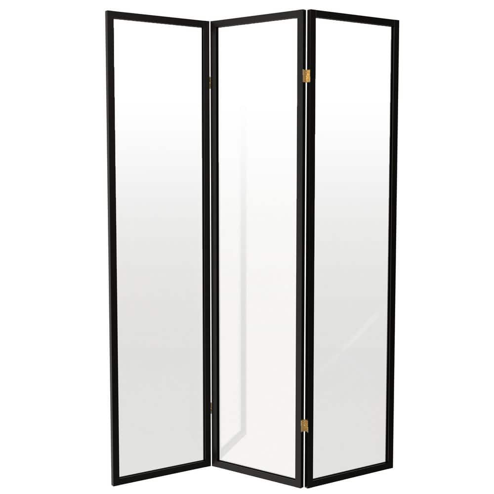 RED LANTERN 6 ft. Tall Clear Plastic Partition Black 3 Panel SH-6PLAS ...