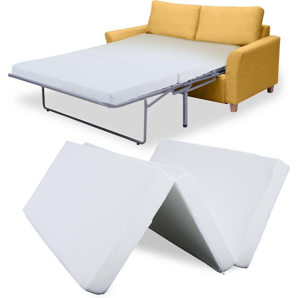 BOZTIY Foldable Sofa Bed Replacement Mattress Memory Foam 4 in. Pull Out Sofa Bed Mattress Twin ...