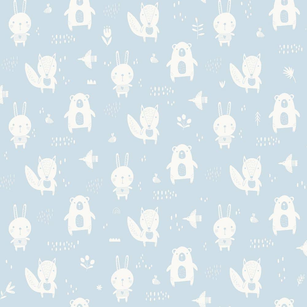 Chesapeake Blue Bitsy Woodland Matte Non-Pasted Wallpaper Sample 4060 ...