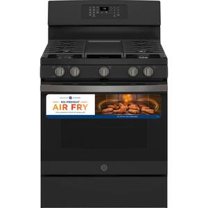 GE 30 in. 5.6 cu. ft. Slide-In Gas Range with Self-Cleaning Convection ...