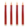 LUMABASE Red LED Taper Candles (Set of 4) 81204 - The Home Depot