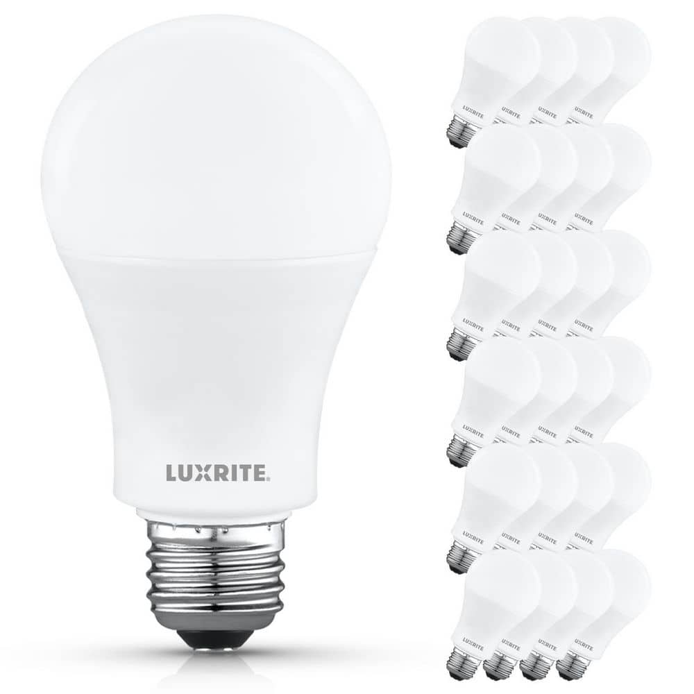 LUXRITE 100-Watt Equivalent A19 LED Light Bulb 4000K Cool White 12.5W ...