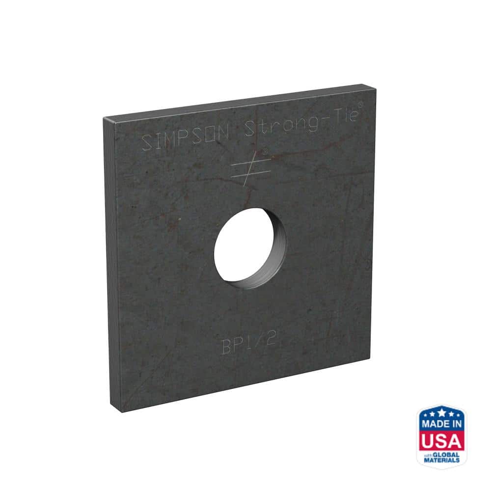 Simpson Strong-Tie BP 2 in. x 2 in. Bearing Plate with 1/2 in. Bolt Dia ...