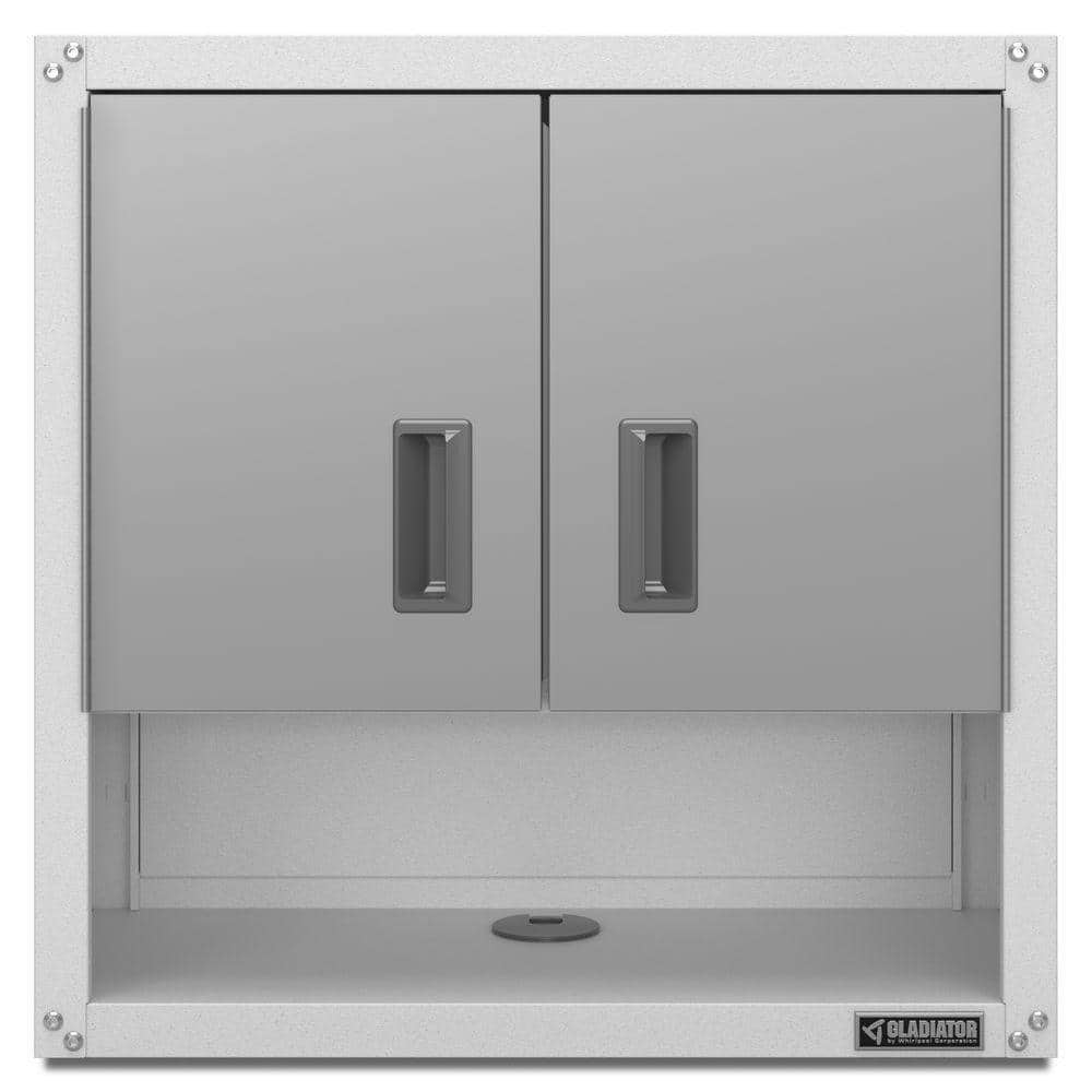 Gladiator Steel 2-Shelf Wall Mounted Garage Cabinet in Gray Slate (28 ...