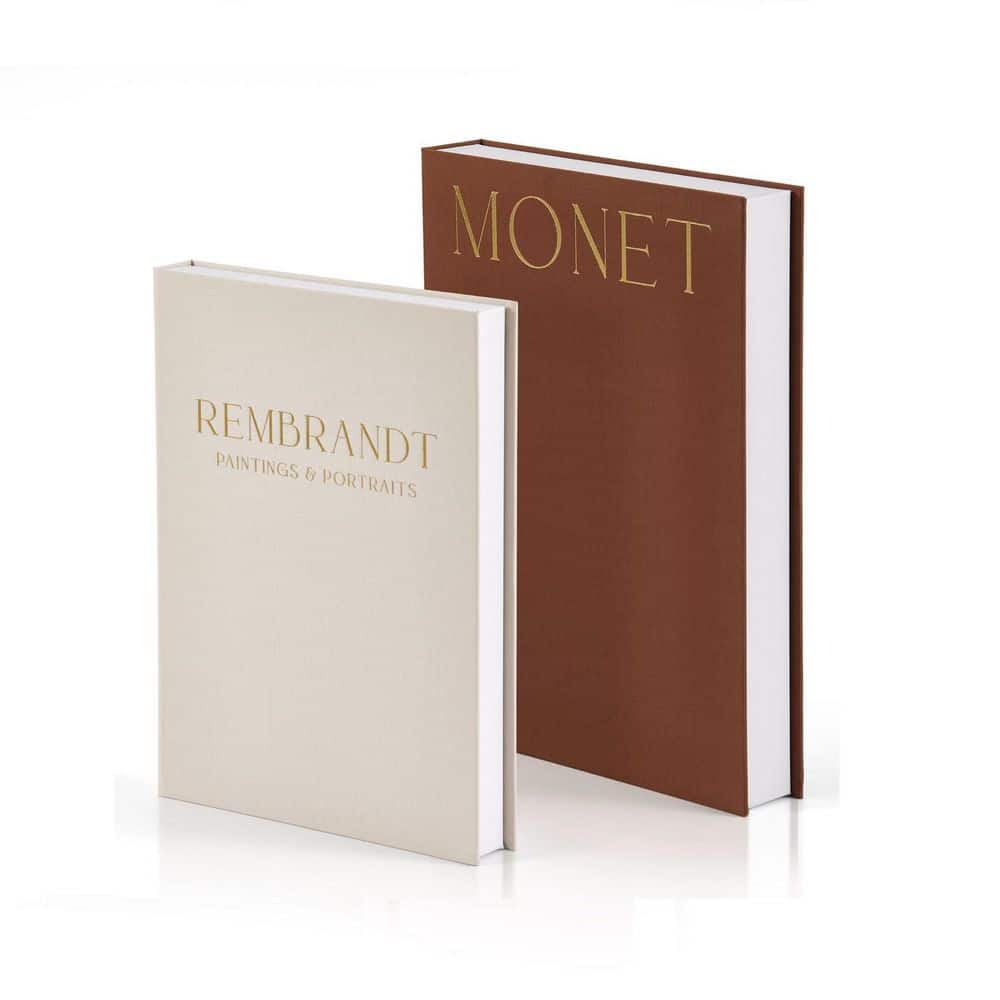 Modern Camel 6in. x 8in. Fabric Decorative Box Set of 2 TN0008 - The ...