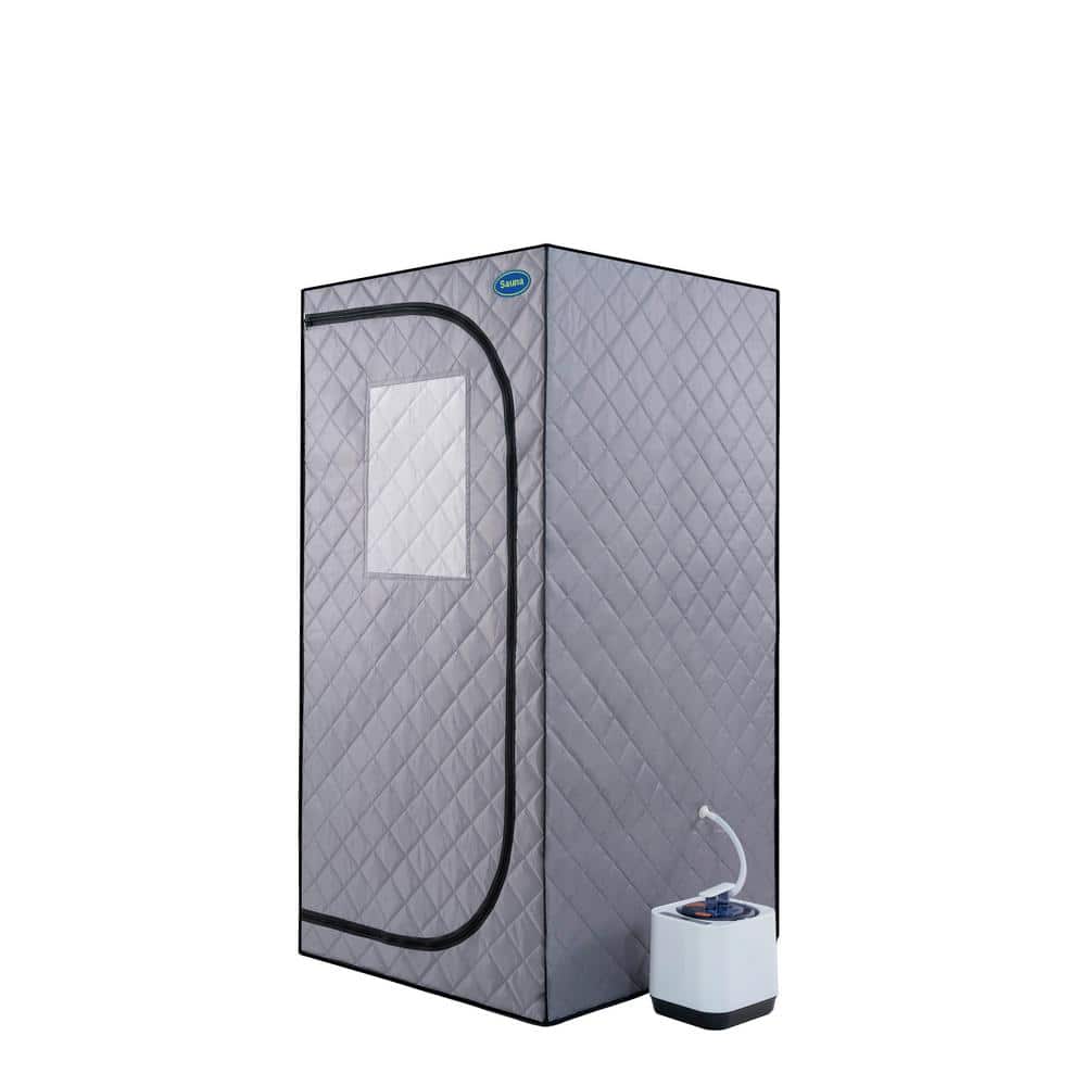 Tatayosi 1-Person Portable Grey Steam Sauna Tent Use for Home Spa, with ...