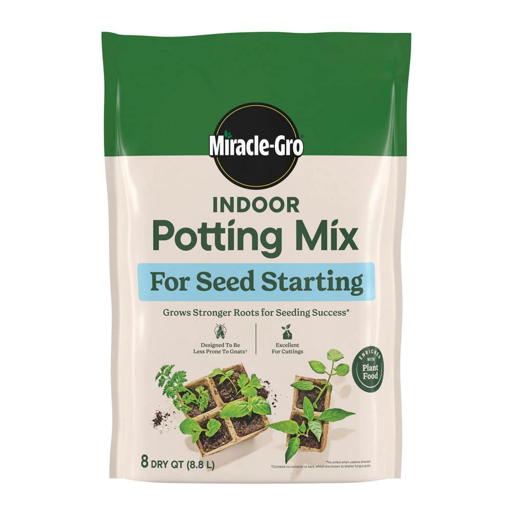 Miracle-Gro Indoor Potting Mix for Seed Starting 8 qt. Soil For ...