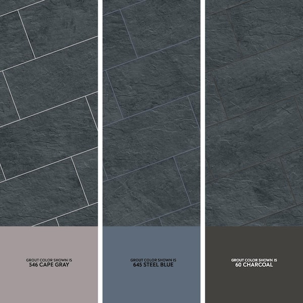 Corso Italia Slate Midnight Matte 12 in. x 24 in. Stone Look Porcelain ...